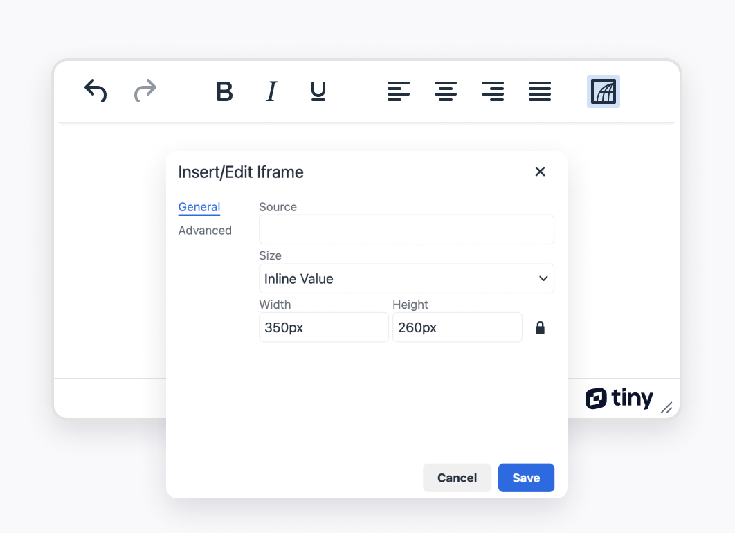 Embed page | Iframe webpage insertion | TinyMCE